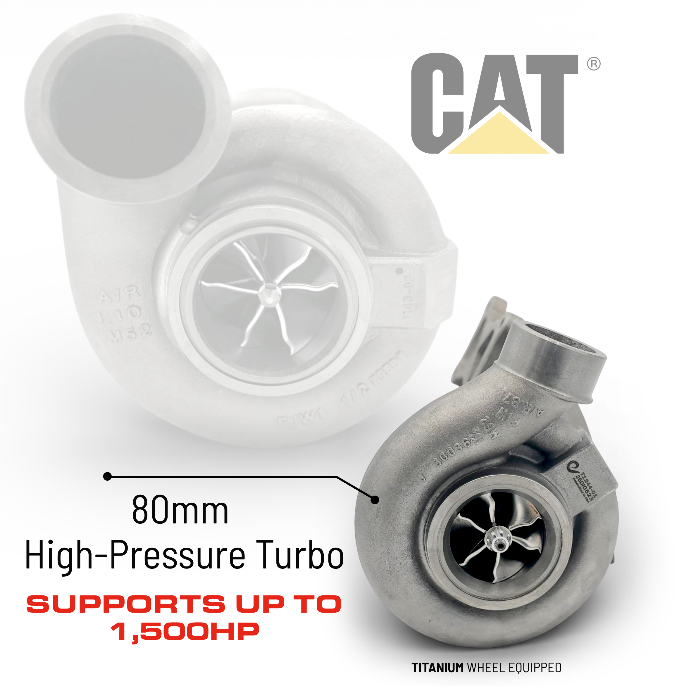 CAT ACERT Titanium 80mm High-Pressure Compound TCT Turbo Upgrade - Sup ...