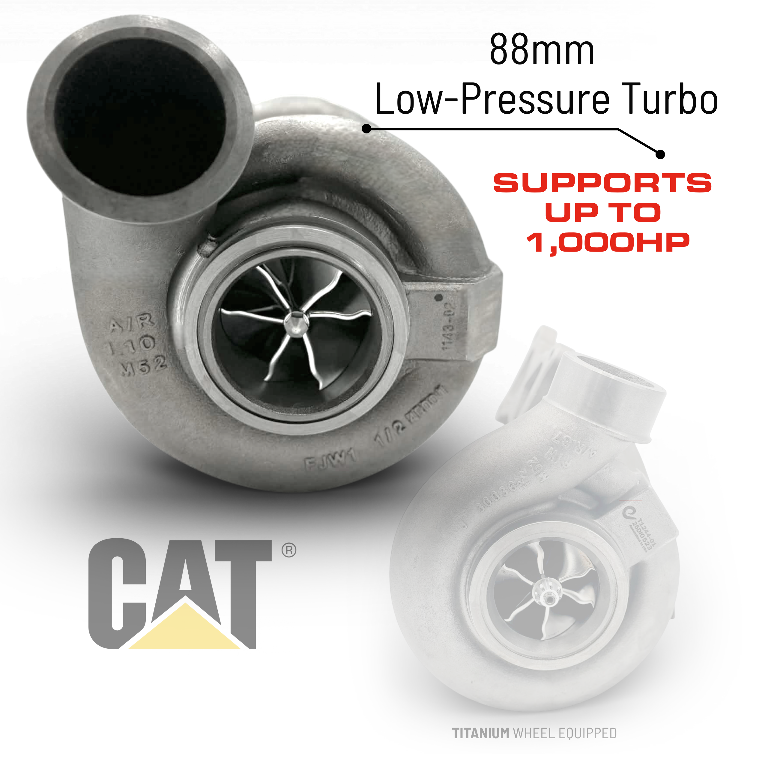 CAT ACERT 88mm Low-Pressure Compound TCT Turbo Upgrade - Supports 1000 ...
