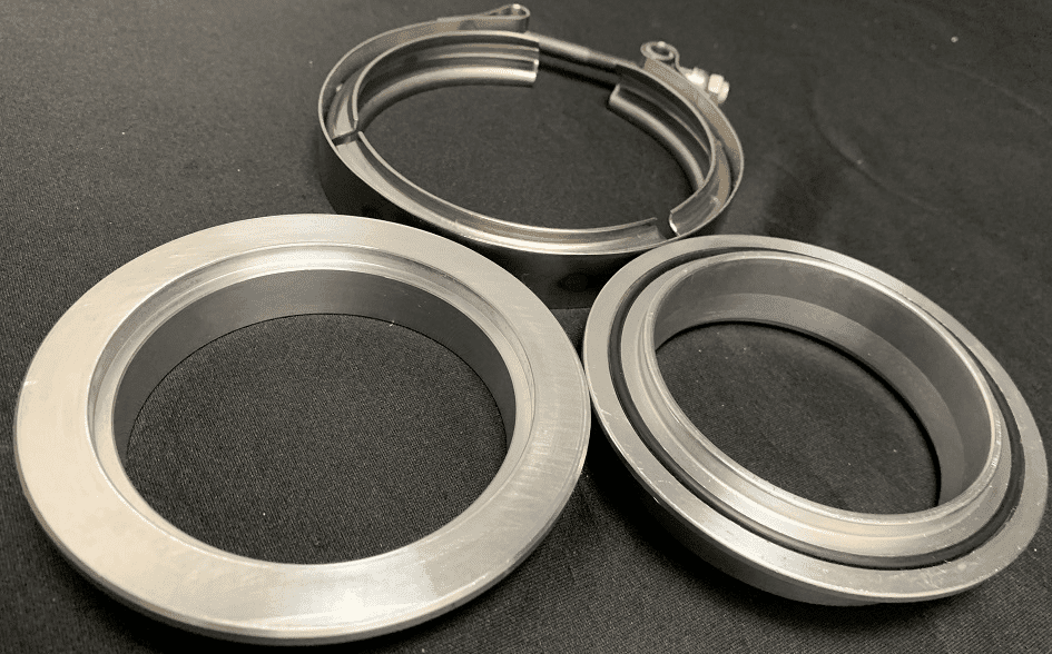 3″-3.5″ Flat Face Aluminum O-Ring V-Band Flange And Clamp – Bullseye Power